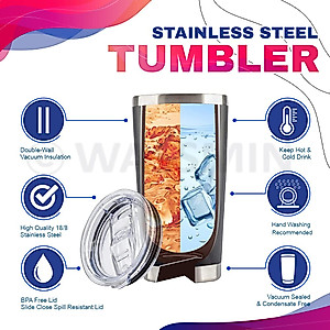 Wassmin Personalized Basketball Tumbler Sports Cups With Lids Gifts For Players Lovers Fan Coach Stainless Steel Insulated Tumblers 20oz 30oz Coffee Travel Mug Birthday Christmas Presents