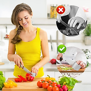 9 Pcs Finger Guards for Cutting, Stainless Steel Finger Protector for Cutting Food, Adjustable Knife Finger Guard Chop Guard Thumb Guard Peelers Anti-Cut Kitchen Tool for Slicing and Chopping