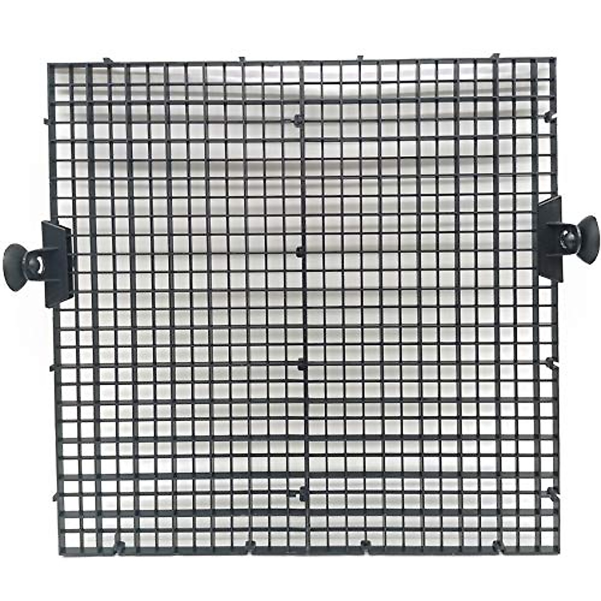 YOOHUA 4PCS Aquarium Divider Tray Plastic Grid Aquarium Egg Crate Light Diffuser, Fish Tank Divider Filter Bottom Isolation with 8PCS Sucker Clip (Black)