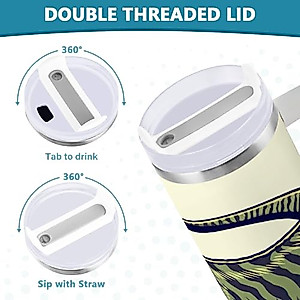 ODAWA 40oz Dinosaur Insulated Tumbler Cup with Lid and Straw, Double Insulated Tumbler