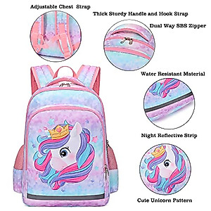 BGS BIGSUCS Girls Backpack for Kids School Backpack Preschool Kindergarten Elementary School Bag with Insulated Lunch Tote