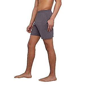 Hanes Essentials Jersey Pockets, Cotton Shorts for Men, 7.5", Charcoal Heather