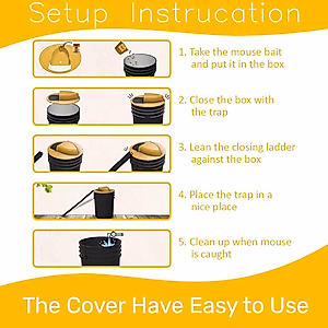 Mouse Trap - Auto Reset - Bucket Lid Mouse Trap - Rat Trap - Reusable Trap Door Style - Multi Catch Mice Control Traps - Bucket Lid Mouse (Item Package Quantity:1)