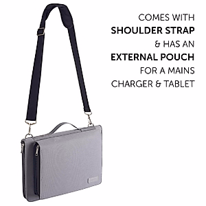 Broonel Grey Leather Laptop Messenger Case - Compatible with Lenovo Yoga 7i Gen 8 16" Laptop