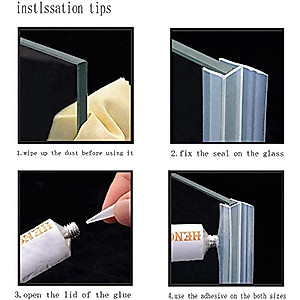 Glass Door Side Seal Strip 100 Inch Frameless Shower Door Side Sweep for 3/8 in Frameless Glass Door