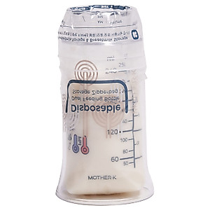 MOTHER-K Breast Milk Storage Bag, Doubled-Sealed for Freezing, Can be used Baby bottle liners (8oz, 50 Counts)