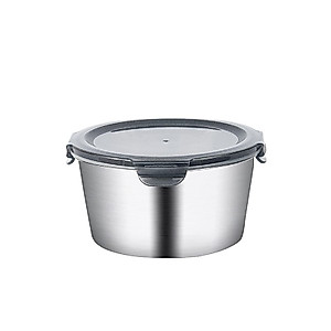 CORAHE Round 316 Stainless Steel Food Storage Container with Lids Airtight Metal Food Containers Stackable Meal Prep Leftover Containers for Freezer Fridge Oven Dishwasher Safe ( Size : 400ml )