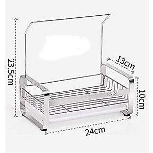 NILICAN Rag Rack Drain Rack Tableware Kitchen Sponge Rack Sink Caddy Cleaning Brush with Drain Pan Stainless Steel 304