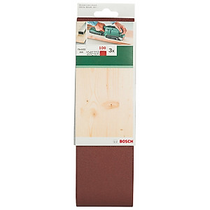 Bosch Home and Garden 2609256219 3-Piece Sanding Set for Belt Sanders, red Quality 100, no Holes, clamped