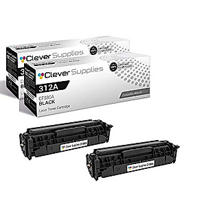 CS Compatible Toner Cartridge Replacement for HP 312A CF380A Black Color Laserjet PRO MFP M476 PRO MFP M476DN PRO M476 M476 M476DN M476DW M476NW 2 Set