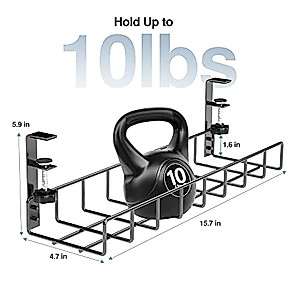 Under Desk Cable Management Tray 1 Pack, Xpatee Upgraded Wire Management No Drill, Cable Tray with Clamp for Desk Wire Management, Computer Cable Rack for Office, Home - No Damage to Desk