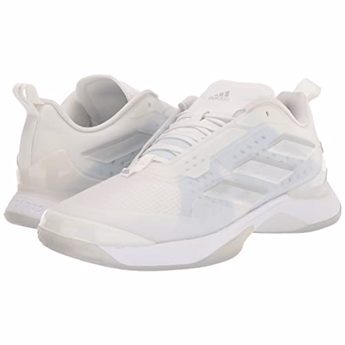 adidas Women's Avacourt Tennis Shoe, White/White/Silver Metallic, 7