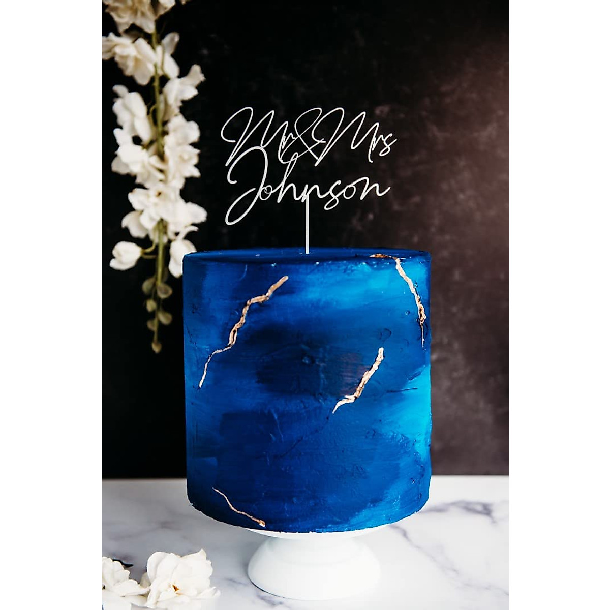 Wedding Custom Personalized Acrylic Wood Cake Topper, Hexagon, Geometric Cake Topper, Birthday Topper, Rustic Elegant Classic Cake Toppers