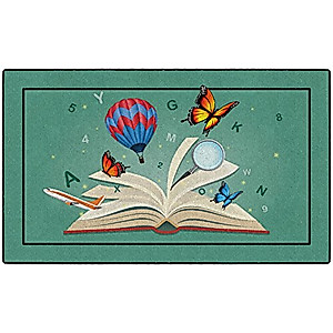Flagship Carpets Explore Through Reading Children's Educational Area Rug for Kids Bedroom Mat, Home Play Room or Classroom Carpet, 3' x 5', Multicolor