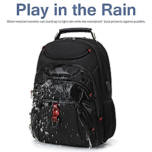 18.4 Extra Large Travel Laptop Backpack for Men, TSA Approved College High School Backpack with Suspended Load Technology-55L Expandable Gaming Laptop Backpack-Reduce Impact Force to 30%, Black.