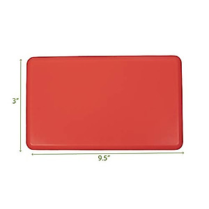 Mind Reader Anti Fatigue Comfort Floor Mat Kitchen Standing Mat Durable and Waterproof Perfect for Standup Desks, Kitchens, Garages, Relieves Foot, Knee, and Back Pain, 16.5" x 27", Red