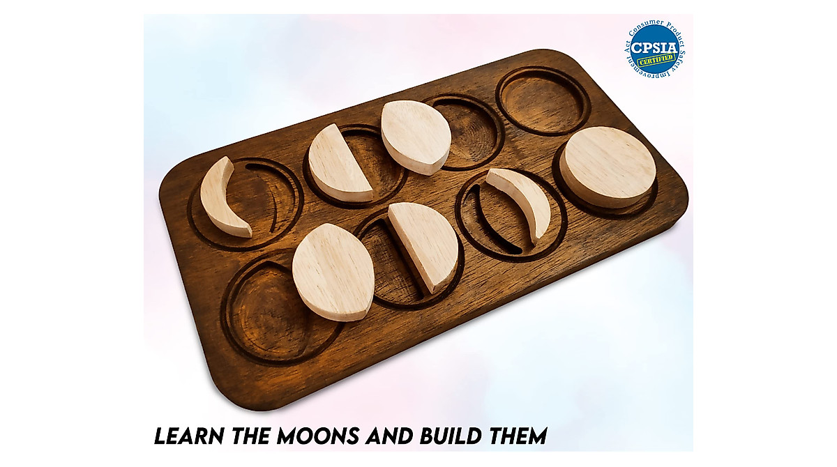 Wooden Moon Phases Puzzle | Montessori Educational Toy