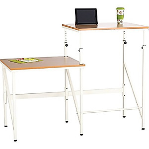 Safco Products 1956BH Sit/Stand Bi-Level Desk, Beech/White