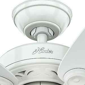 Hunter Fan Company, 52089, 34 inch Watson Snow White Ceiling Fan with LED Light Kit and Pull Chain