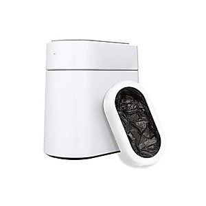 TOWNEW T3 Slim 3.4-Gallon Smart Trash Can with Automatic Open Lid | Diaper Pail | Self-Sealing | Self-Changing| Rechargeable, White, Small