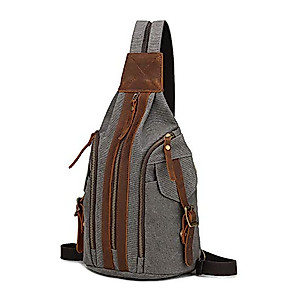 peacechaos Sling Bag - Crossbody backpack Shoulder Casual Daypack Rucksack for Outdoor Cycling Hiking Travel (Grey)