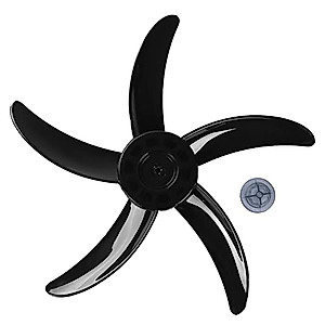 iiniim 5 Leaves Plastic Fan Blade 20 Inch Household Standing Pedestal Fan Table Fanner Replacement Part with Nut Cover Black One Size