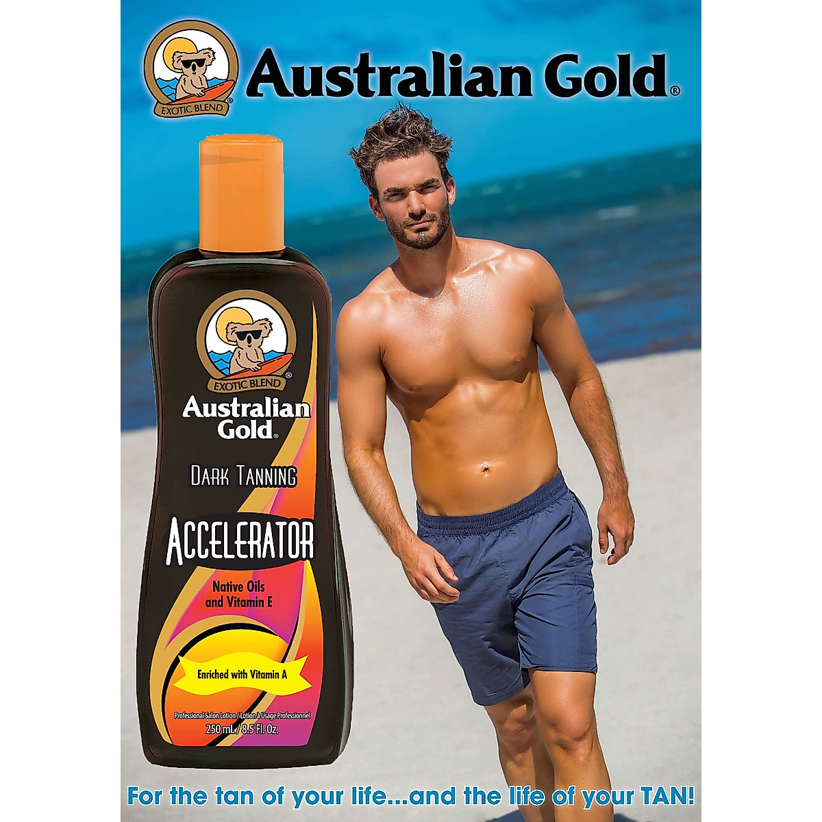 Australian Gold Dark Tanning Accelerator Lotion, 8.5 Fluid Ounce