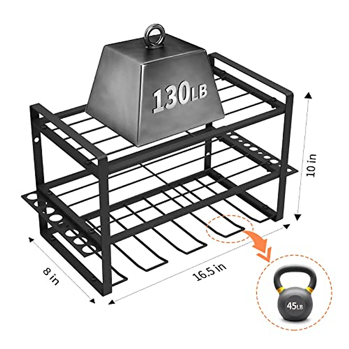 Plenrame Power Tool Organizer, 3-Tier Garage Tool Organizers and Storage, Power Tool Holder, Drill Holder Wall Mount, Heavy Duty Metal Tool Shelf, Utility Storage Rack for Cordless Drill