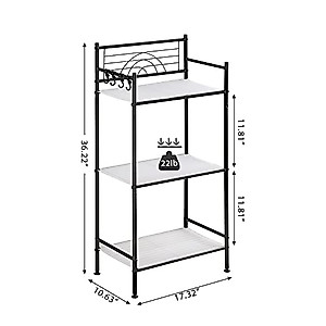 MallBoo 3 -Tier Over-The-Toilet Bathroom Spacesaver and 3 -Tier Standing Bathroom Shelves(Black)