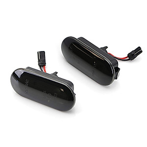 iJDMTOY Smoked Lens Amber Full LED Front Side Marker Light Kit Compatible With Volkswagen MK4 Jetta GTI R32 Beetle etc., Powered by 15-SMD LED, Replace OEM Sidemarker Lamps