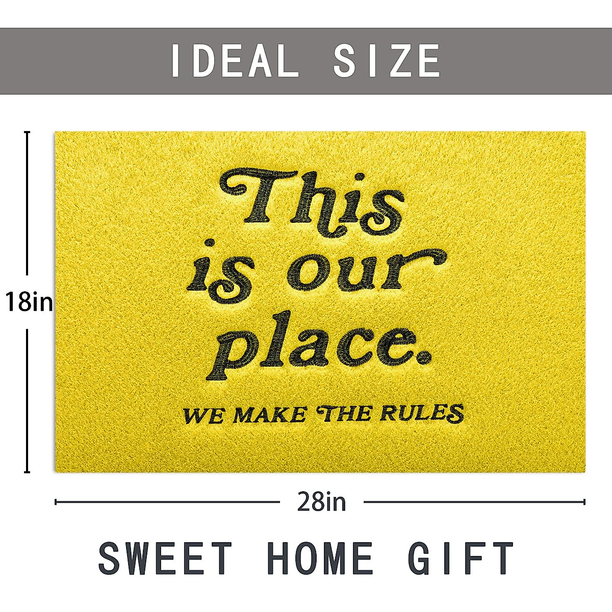 JJUUYOU Outdoor Welcome Mat We Make The Rules Doormat for Front Door Funny Indoor Door Mat with Non Slip Rubber Backing for Home Entryway Patio 18"x28"
