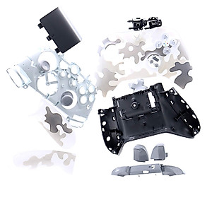 Deal4GO Translucent Faceplate Full Housing Shell kit w/Full Buttons Thumbsticks Replacement for Xbox One S Wireless Controller 1708 Arctic Camo Special Edition