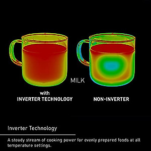 Panasonic NN-SN65KW Microwave Oven with Inverter Technology, 1200W, 1.2 cu.ft. Small Genius Sensor One-Touch Cooking, Popcorn Button, Turbo Defrost-NN-SN65KW-(White)