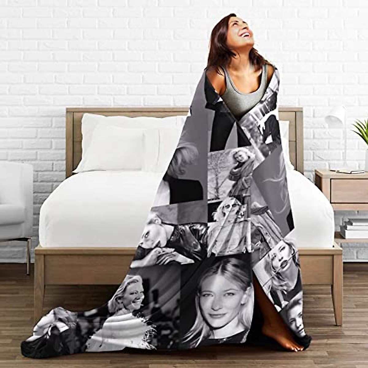 Cate Blanchett Collage Blanket Ultra-Soft Micro Fleece Lightweight Warm Throw Blanket Suitable for Bedrooms Sofa and Travel Air Conditioning