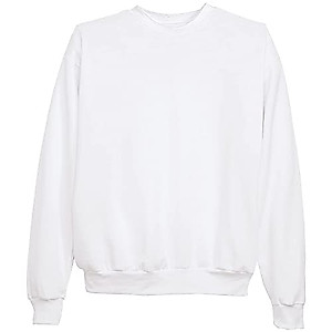Hanes Mens Ecosmart Fleece Sweatshirt, Cotton-blend Pullover, Crewneck For Men, 1 Or 2 Pack, White - 1 Pack, Large US