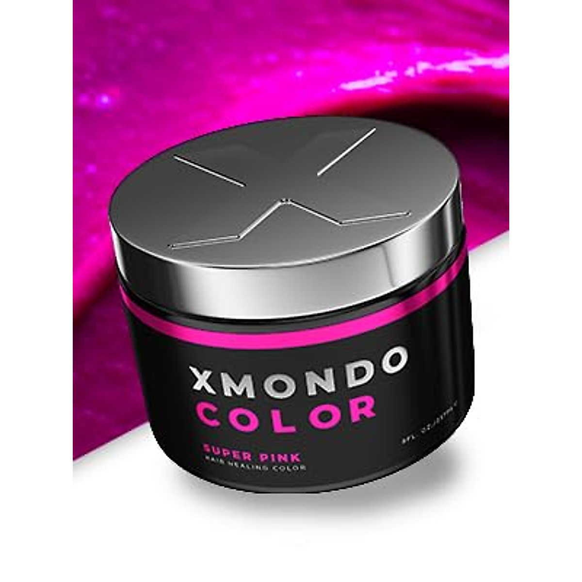 XMONDO Color Super Pink Depositing Mask & Semi-Permanent Pink Hair Dye | Infused with Bond Booster Technology & Hyaluronic Acid for Nourishment, Revitalization & Repair, Vegan Formula, 8 Fl Oz 1-Pack