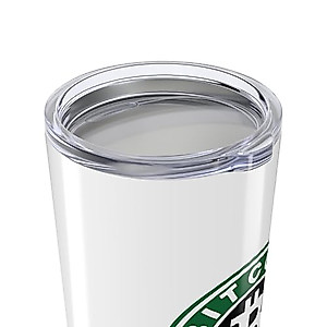 Crypto Coffee Tumbler | Bitcoin Brew Travel Mug | Stainless Steel | 20 oz | White