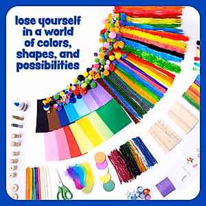 Dan&Darci Arts and Crafts Vault - Craft Supplies Kit in a Box for Kids Ages 4 5 6 7 8 9 10 11 & 12 Year Old Girls & Boys - Crafting Set Kits - Easter Gift Ideas for Kids Art Activity Gifts