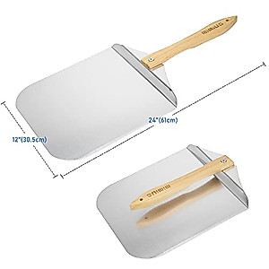 Mimiuo Portable Barbecue Pizza Top Oven Kit with 13" Pizza Stone and Foldable Pizza Peel - Stainless Steel Gas Grilled Pizza Oven for Most Gas Grill Charcoal Grill Pellet Grill & Other Grills