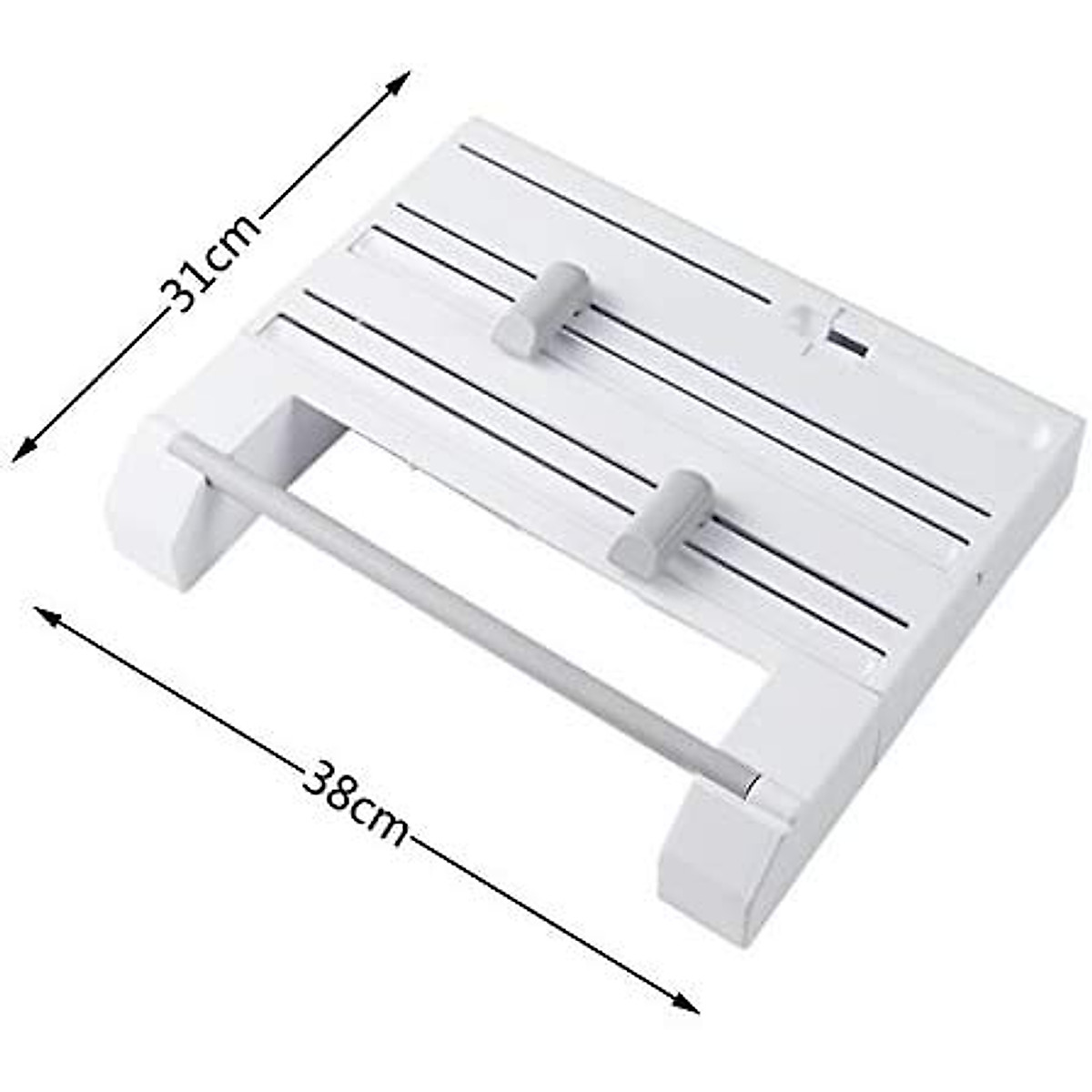 Multifunctional 6-in-1 Kitchen Storage Rack,Plastic Wrap Foil Dispenser,Wall-Mount Sauce Bottle Storage Paper Towel Holder