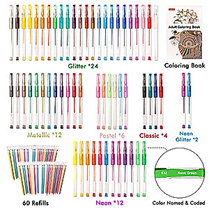 Shuttle Art Gel Pens, 120 Pack Gel Pen Set Packed in Metal Case, 60 Unique Colors with 60 Refills for Adults Coloring Books Drawing Doodling Crafts Scrapbooking Journaling