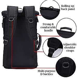 BE SMART Laptop Bag Outdoor Large Travel Waterproof Backpack fits 16 inches Computer Sport Backpack Business Durable School bags book bags for College Student Day Pack for Men and Woman-Black