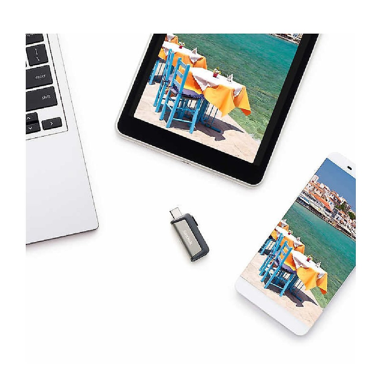Dual Drive USB Type- C San Disk Ultra for Android Device 128 GB (UP to 150 MB/S) USB 3.1 & USB Type- C (1 Pack)