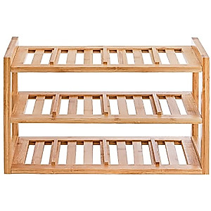 ZEAYEA Water Bottle Organizer, Bamboo Water Bottle Holder Stand, 3-Tier Bottle Storage Rack for Kitchen Countertop, Pantry, Cabinet, Tabletop