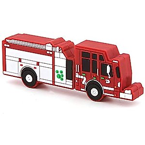 128GB USB 2.0 Flash Drive Novelty Cute Fire Fighting Truck Shaped Cartoon Pen Drive Thumb Drive Memory Stick Pendrive