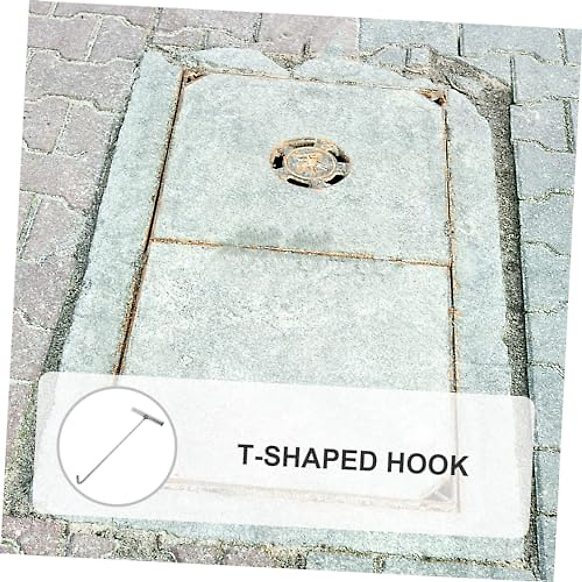Hohopeti Stainless Steel Manhole Lifter Tool Heavy Duty Hook for Lifting and Moving Manhole Covers Storm Drains and Sewer Lids Portable and Household Door Lifter