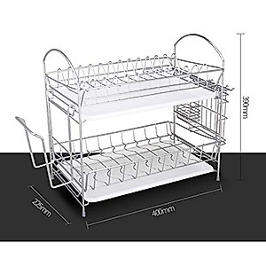 SDGH Stainless Steel Dish Rack - Double-Layer Multi-Function Dish Rack Drain Rack