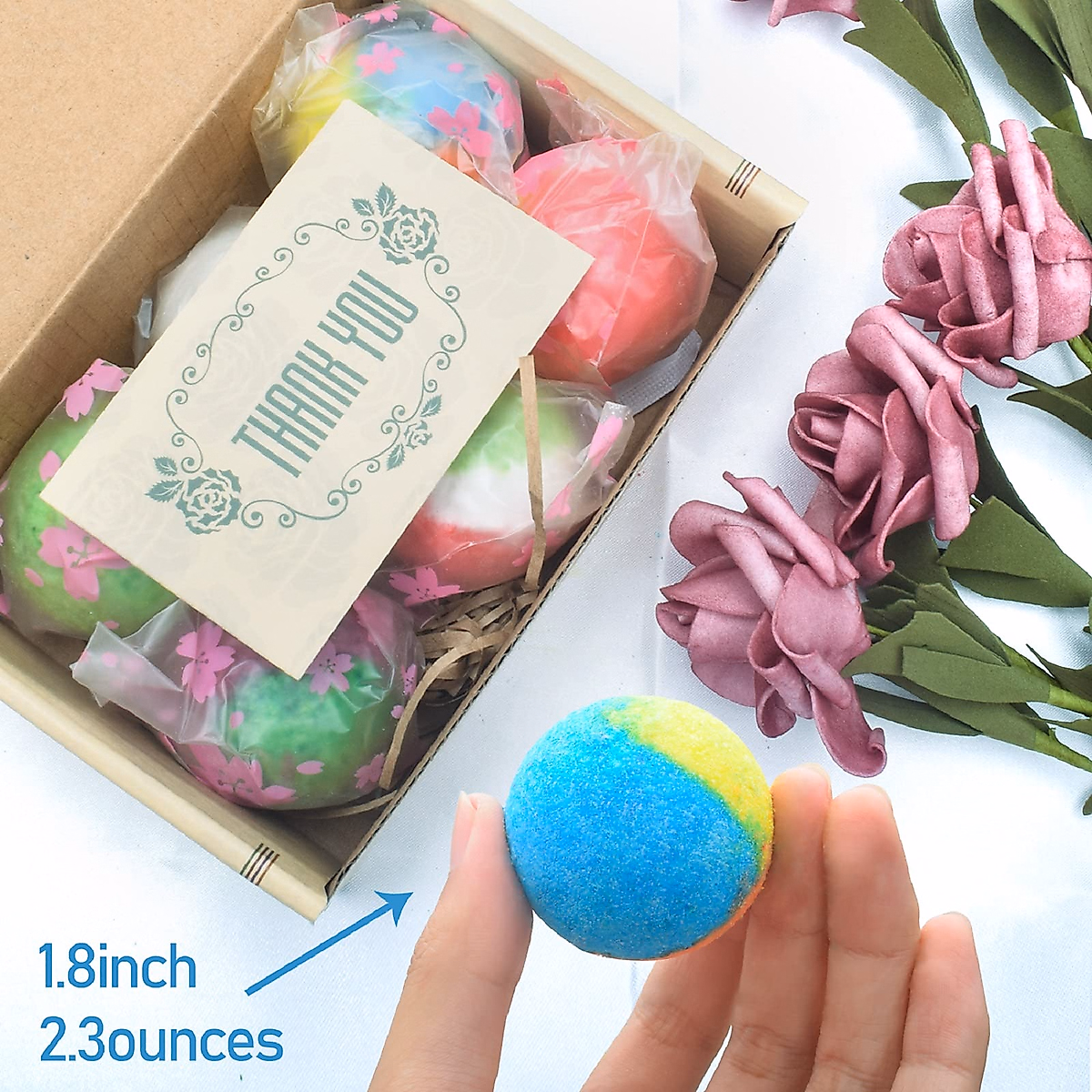 INTEYE Organic Bath Bombs Gift Set, 24 Handmade Fizzies Rich in Essential Oil, Moisturize Dry Skin, Gifts idea for Kids, Her/Him, Wife/Girlfriend, Birthday, Christmas, Mothers Day