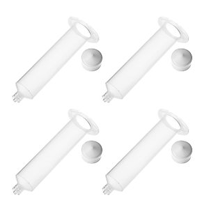 Utoolmart Air Distribution Tube, Adhesive Syringes Tube Sleeve, Glue Liquid Cartridge Dispensing Syringe Barrel, 30cc Plastic Syringe Dispensing, with Piston, Transparent, 4 Pcs