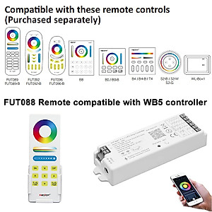 DC12-24V FUT043A+ Remote Control Indoor RGB CCT LED Controller Kit (5in1 Remote kit)